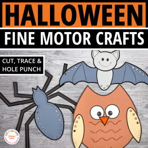 Halloween Bat Spider & Owl Fine Motor Crafts – Early Learning Ideas