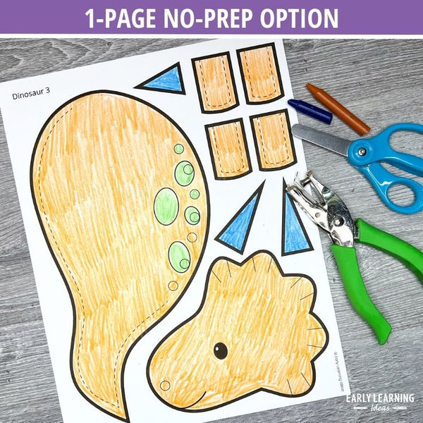 Dinosaur Fine Motor Crafts – Early Learning Ideas