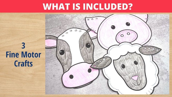 Farm Animal Crafts and Fine Motor Activities – Early Learning Ideas