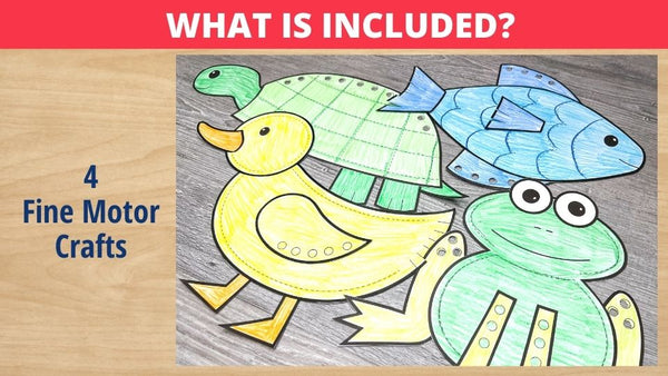 Pond Animals Fine Motor Craft Activities – Early Learning Ideas