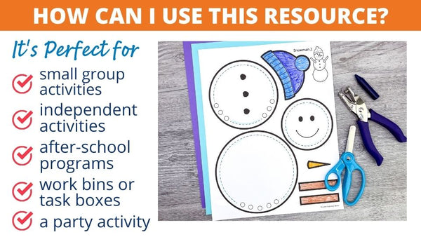 Snowman Fine Motor Craft – Early Learning Ideas