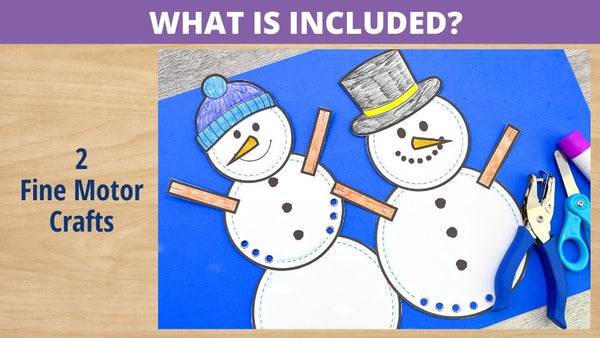 Snowman Fine Motor Craft – Early Learning Ideas