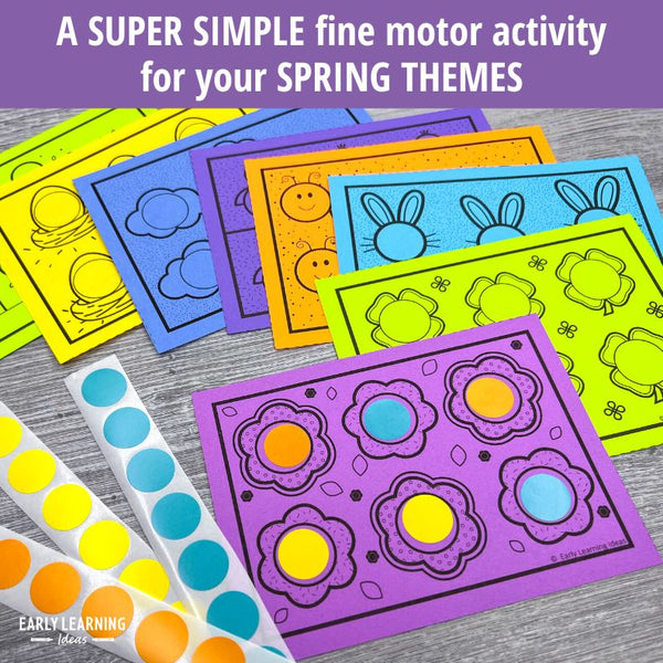 Spring Dot Sticker Fine Motor Task Cards – Early Learning Ideas