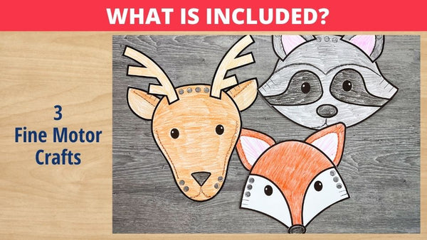 Forest Woodland Animal Fine Motor Crafts – Early Learning Ideas