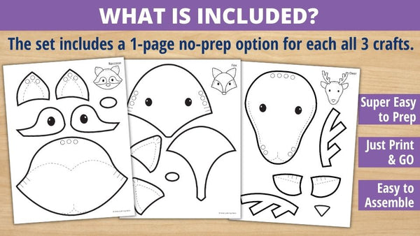 Forest Woodland Animal Fine Motor Crafts – Early Learning Ideas