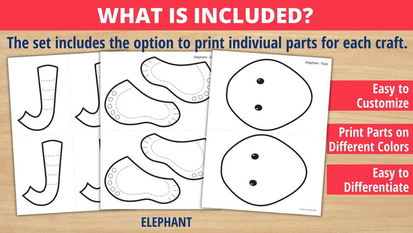 Zoo Animal Fine Motor Craft Activities – Early Learning Ideas