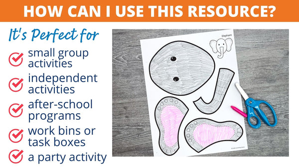 Zoo Animal Fine Motor Craft Activities – Early Learning Ideas