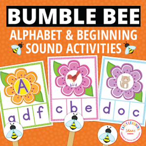 Bees Alphabet & Beginning Sound Clip Cards – Early Learning Ideas