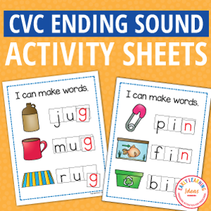 CVC Ending Sound Make a Word Worksheets – Early Learning Ideas
