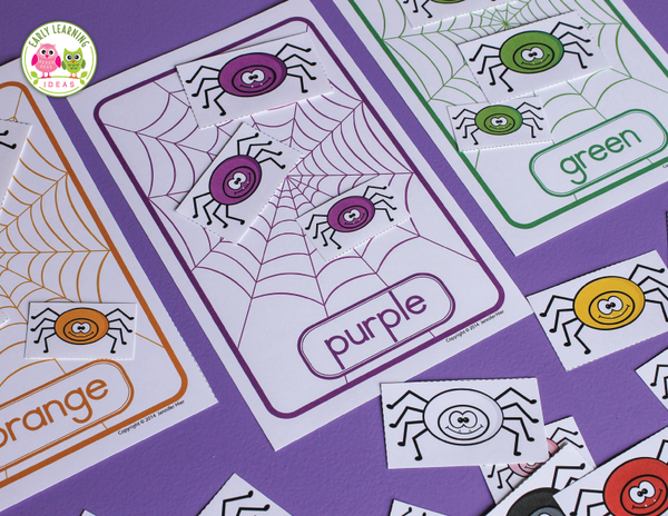 Spider Color & Size Sorting Activities – Early Learning Ideas