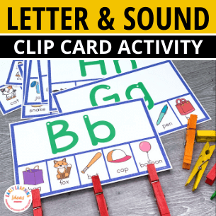 Alphabet and Beginning Sounds Clip Cards – Early Learning Ideas