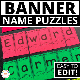 Editable Name Practice Puzzles - Celebration Banners – Early Learning Ideas