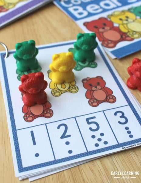 Bear Counting Activity Clip Cards – Early Learning Ideas