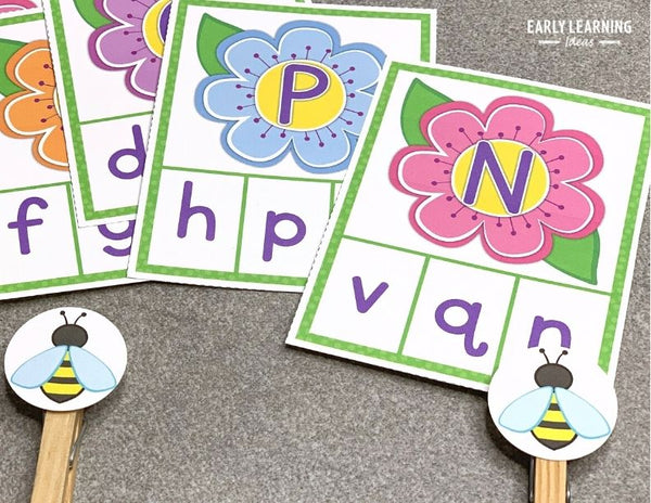 Bees Alphabet & Beginning Sound Clip Cards – Early Learning Ideas