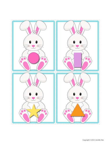 Bunny Shape Sorting Activity – Early Learning Ideas