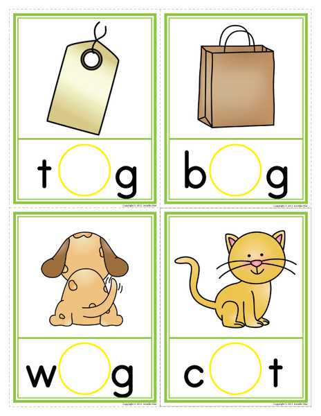 CVC Medial Sounds Clip Cards – Early Learning Ideas