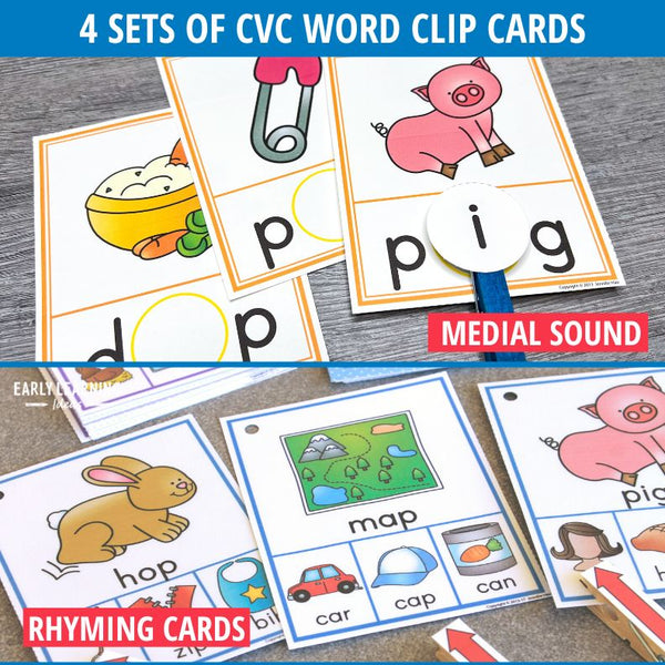 CVC Word Family Clip Card Bundle – Early Learning Ideas