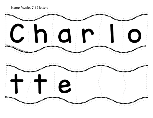 Editable Name Practice Puzzles - Wavy Puzzles – Early Learning Ideas