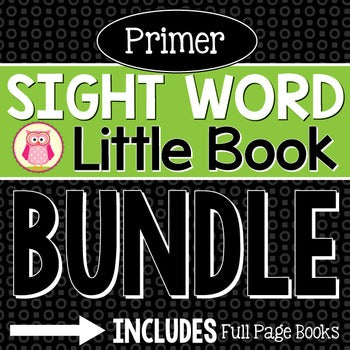 Primer Sight Word Little Book BUNDLE: Sight Word Emergent Readers ...