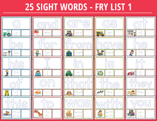 Sight Word Practice & Sight Word Review Activities - Fry List 1 Playdo ...