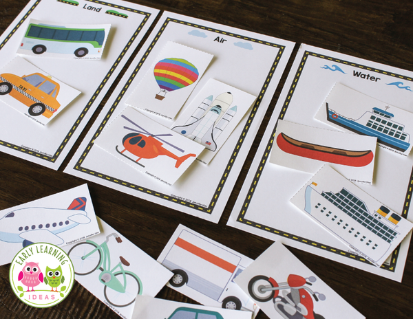 Transportation Sorting Activities – Early Learning Ideas
