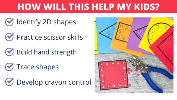 Shape Cutting, Hole Punching, and Tracing Activity – Early Learning Ideas