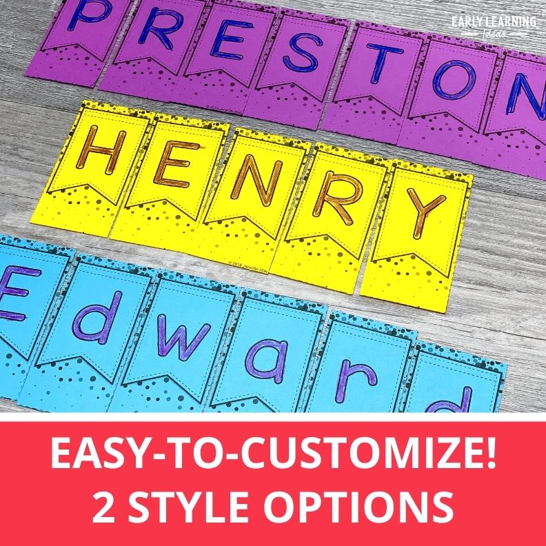 Editable Name Practice Puzzles - Celebration Banners – Early Learning Ideas