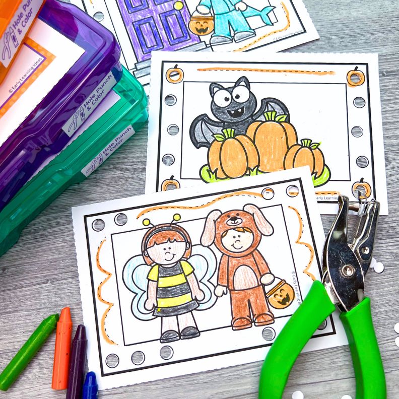 Hole Punch Task Cards - Halloween – Early Learning Ideas