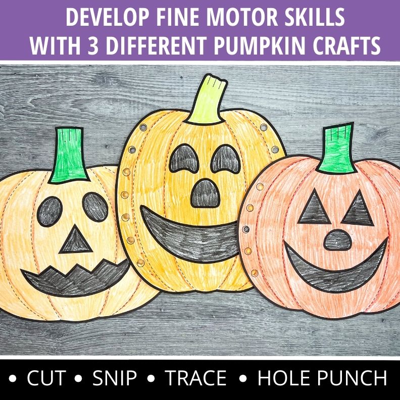 Halloween Pumpkin Fine Motor Craft – Early Learning Ideas
