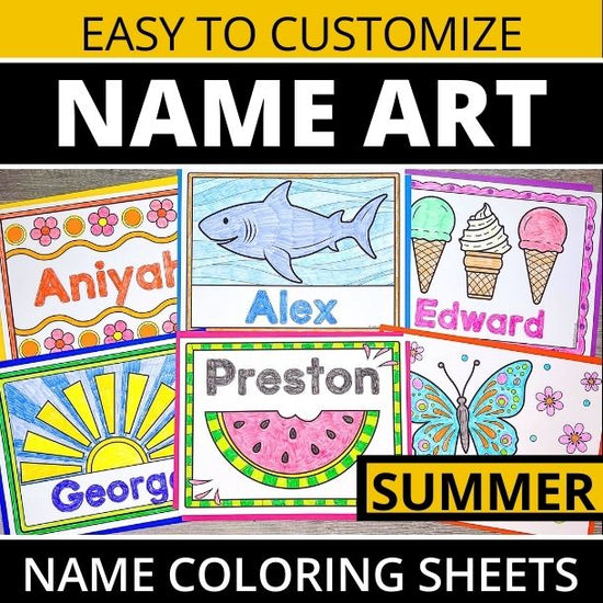 Summer Name Art Coloring Pages – Early Learning Ideas