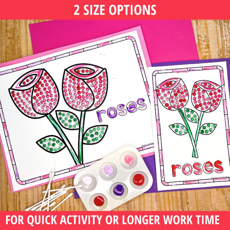 Valentine's Day Q-tip Dot Painting Sheets – Early Learning Ideas
