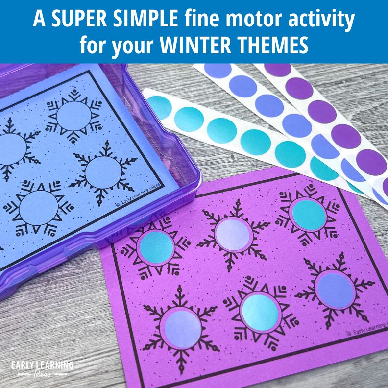 Winter Dot Sticker Fine Motor Task Cards – Early Learning Ideas