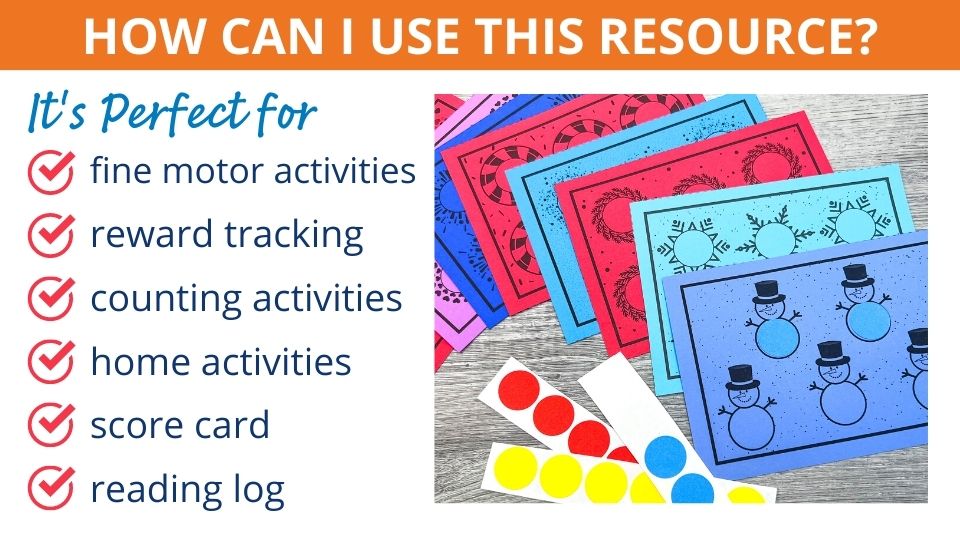 Winter Dot Sticker Fine Motor Task Cards – Early Learning Ideas