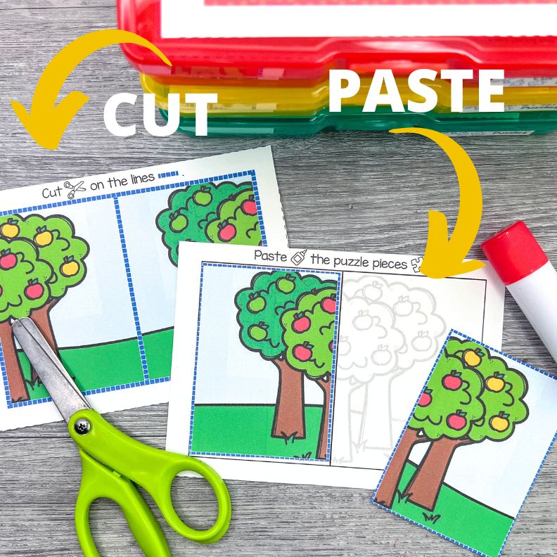 Cut and Paste Puzzles - Apples – Early Learning Ideas