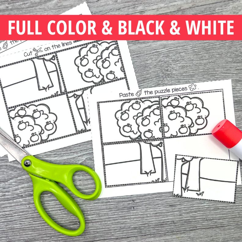 Cut and Paste Puzzles - Apples – Early Learning Ideas