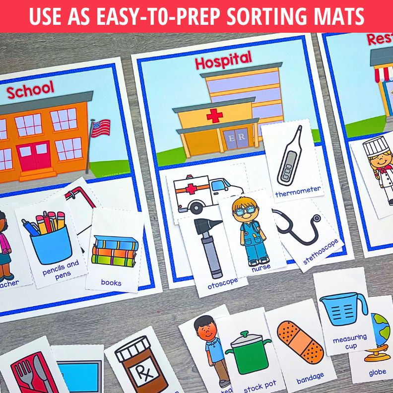 Community Helpers Sorting Activity – Early Learning Ideas