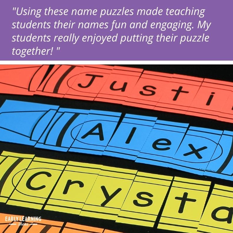 Editable Name Practice Puzzles - Crayon Name Puzzles – Early Learning Ideas