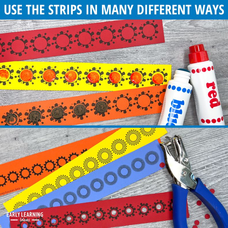 Dot Sticker Activity Strips – Early Learning Ideas