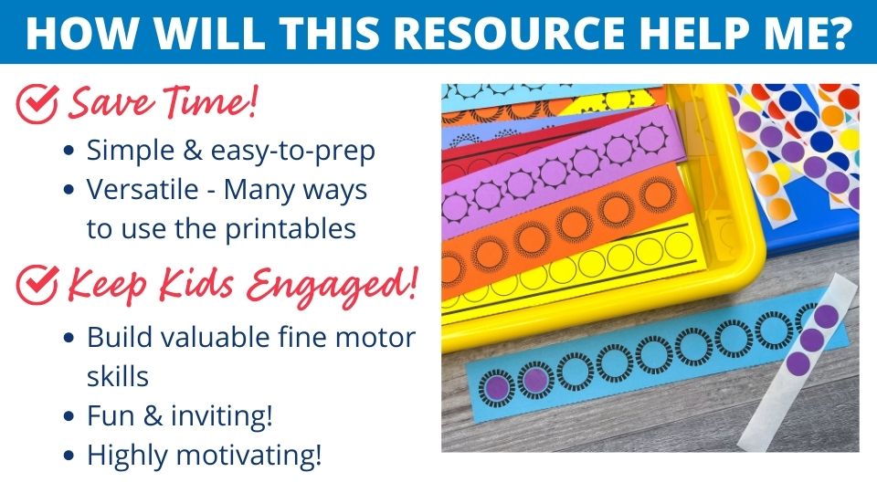 Dot Sticker Activity Strips – Early Learning Ideas