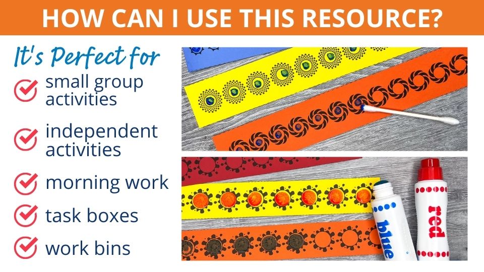 Dot Sticker Activity Strips – Early Learning Ideas