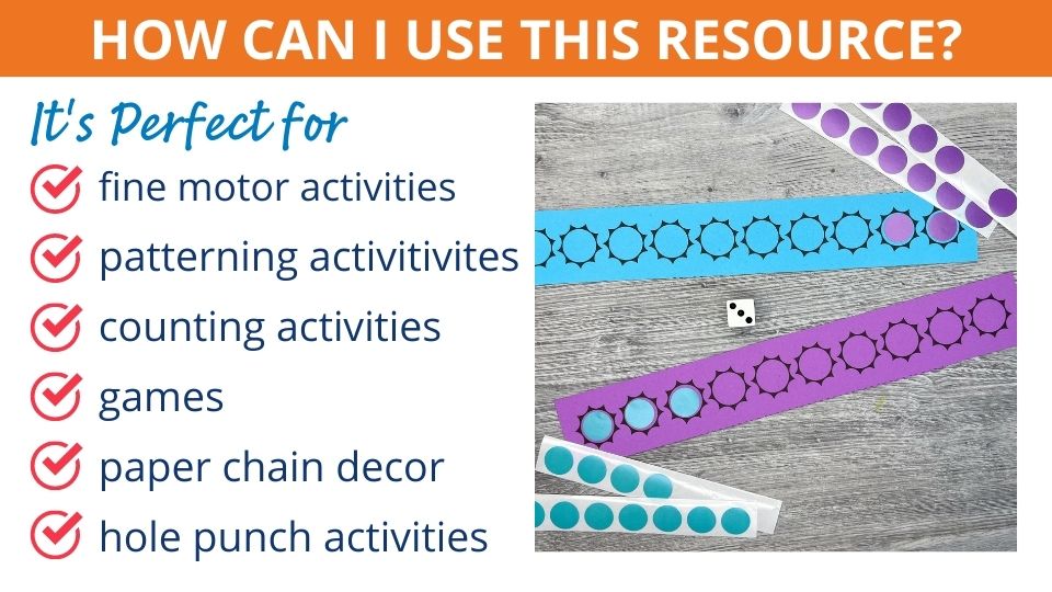 Dot Sticker Activity Strips – Early Learning Ideas
