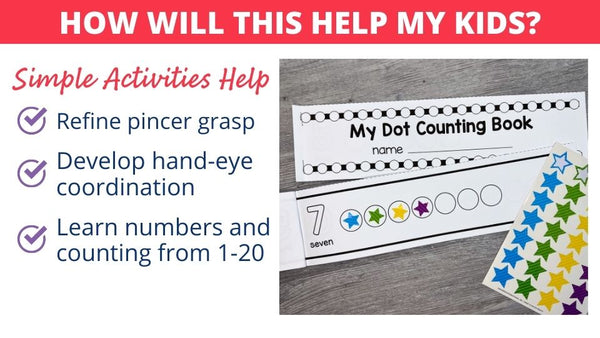 Dot Sticker Number Books – Early Learning Ideas