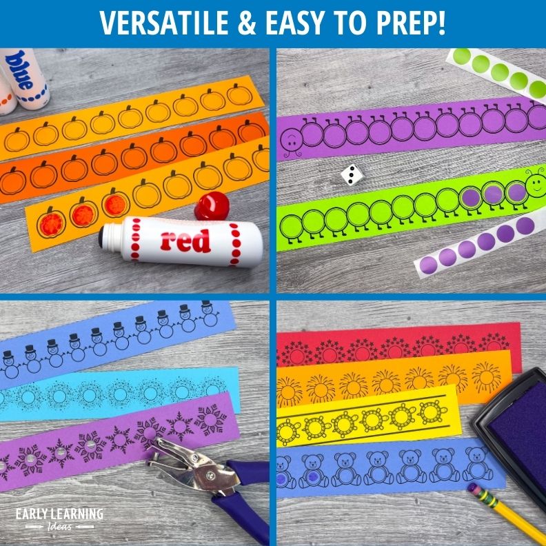 Dot Sticker Fine Motor Strips BUNDLE – Early Learning Ideas