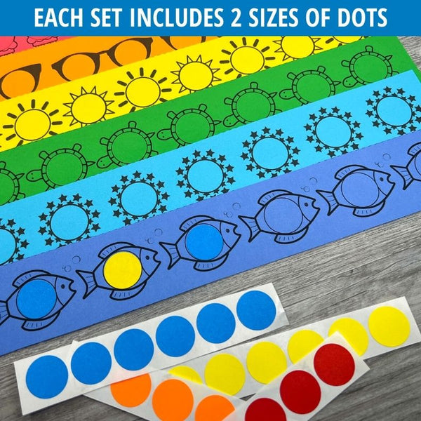 Dot Sticker Fine Motor Strips BUNDLE – Early Learning Ideas