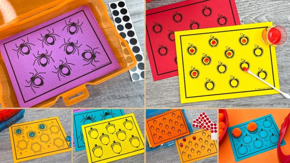 Fall Dot Sticker Fine Motor Task Cards – Early Learning Ideas
