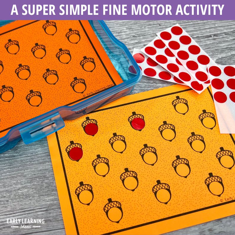 Fall Dot Sticker Fine Motor Task Cards – Early Learning Ideas