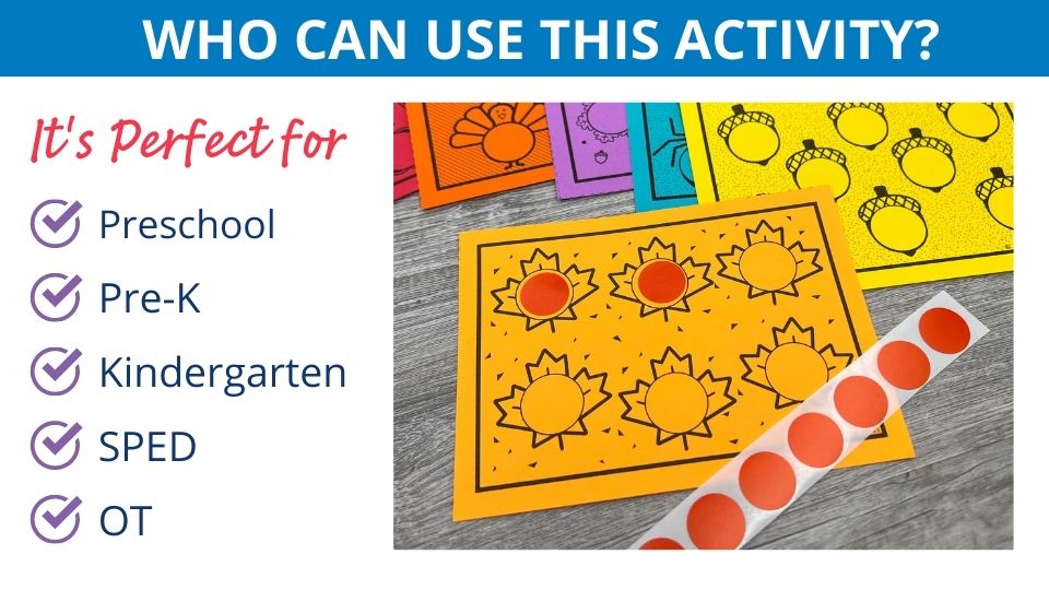 Fall Dot Sticker Fine Motor Task Cards – Early Learning Ideas