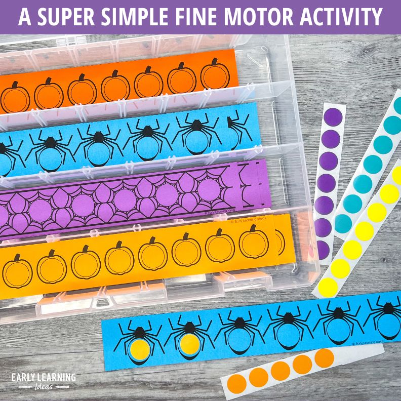 Fall Dot Sticker FIne Motor Activity Strips – Early Learning Ideas