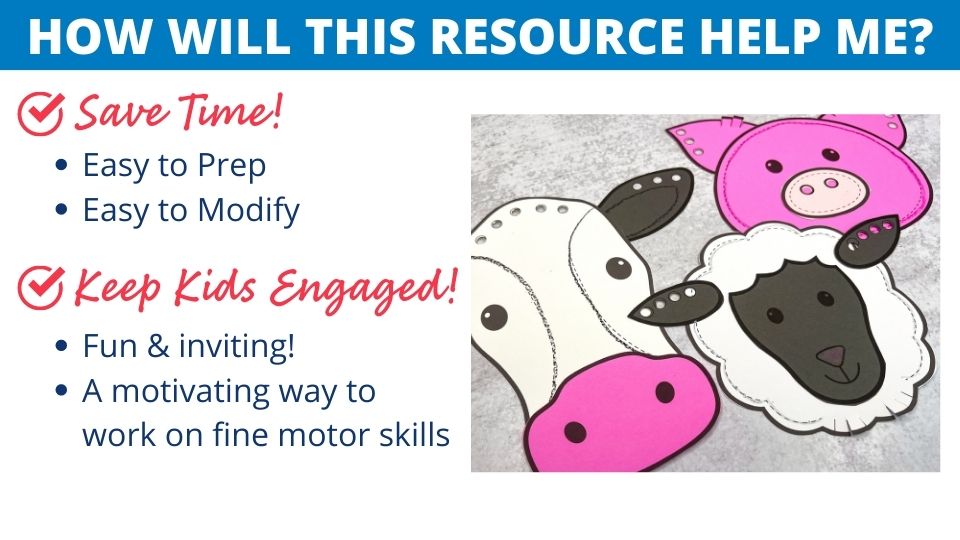 Farm Animal Crafts and Fine Motor Activities – Early Learning Ideas