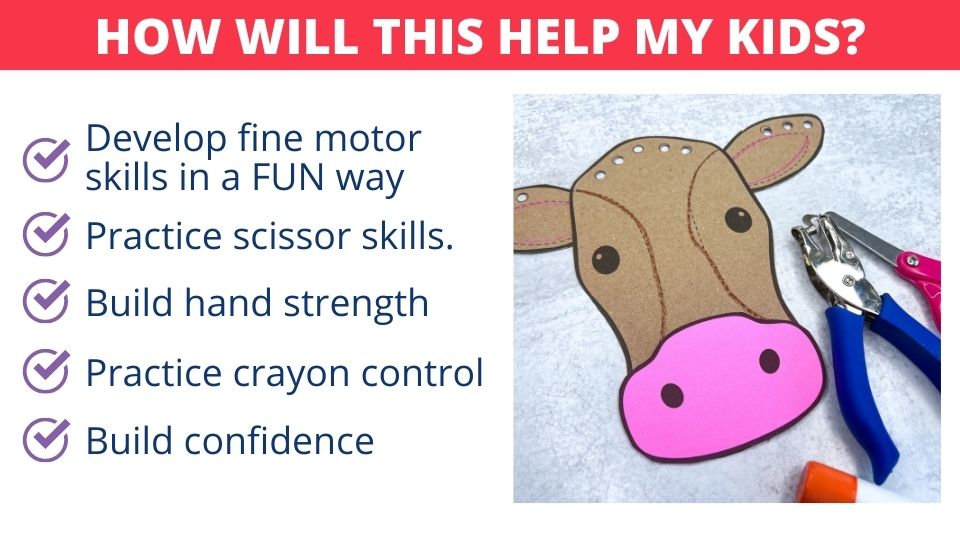 Farm Animal Crafts and Fine Motor Activities – Early Learning Ideas